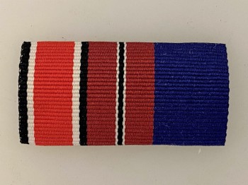 German WW2 medal ribbon bar with 3 Ribbons